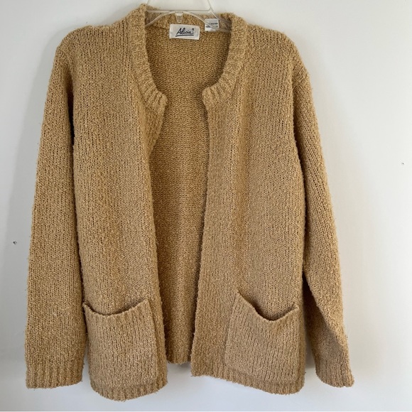 Vintage | Sweaters | Vintage Alicia Tan Knobby Knit Open Front Sweater ...
